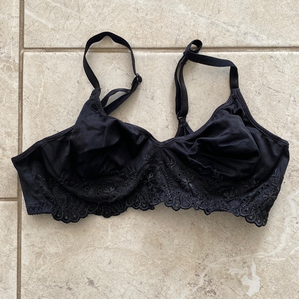 Olga Vintage Mesh & Nylon Black Pinup Bra 36a - Gem